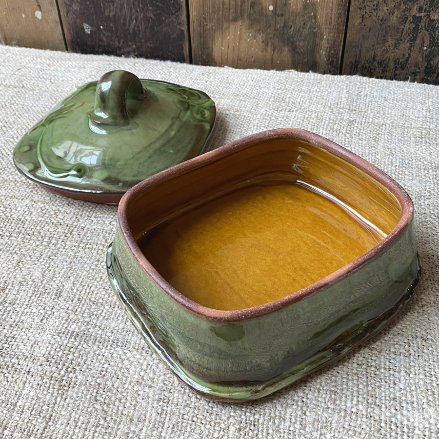 Patia Davis Butter Dish - Dark Green DPBD3 - Tinsmiths