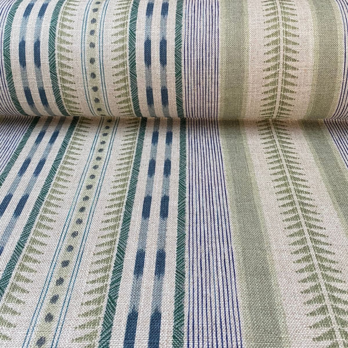 Extra Wide Caspian Stripe Indigo & Sage - Tinsmiths